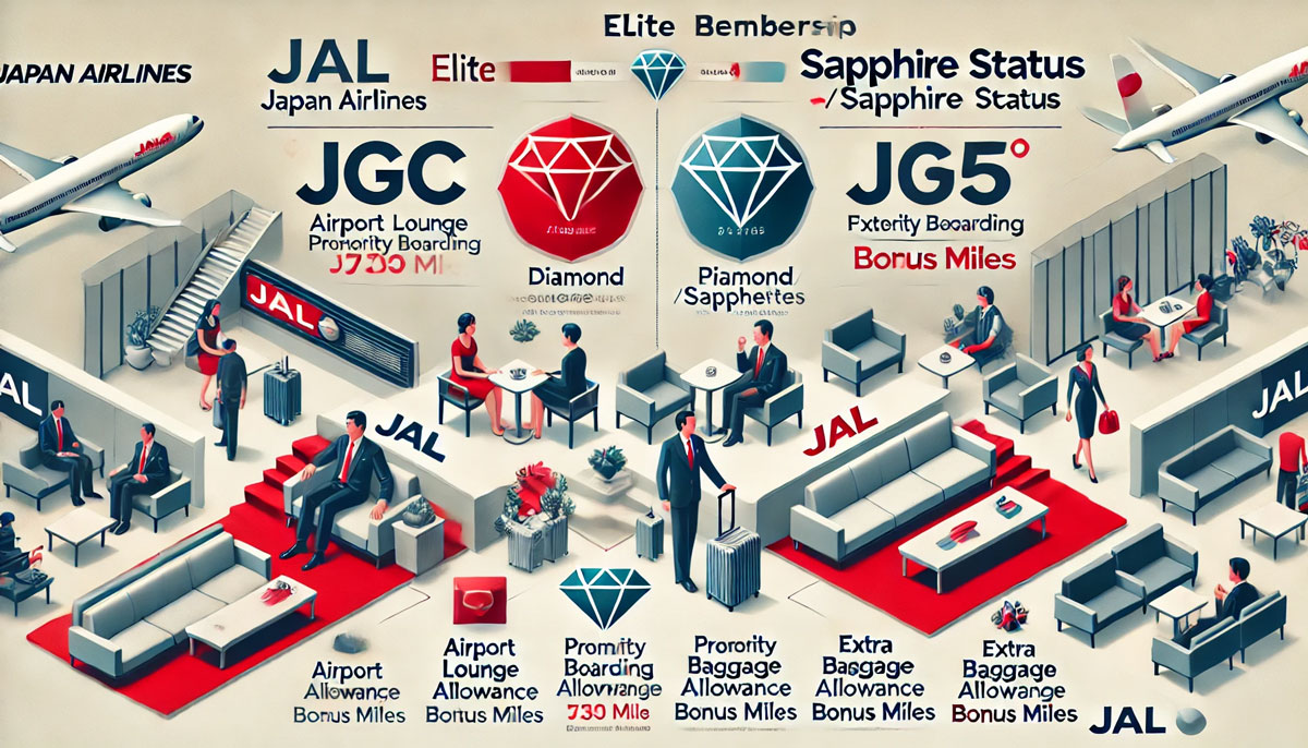 JAL上級会員の特典を徹底比較！JGCとダイヤモンド・サファイアステータスの違いとは？ ｜ JALとANAにお得に乗れる裏技